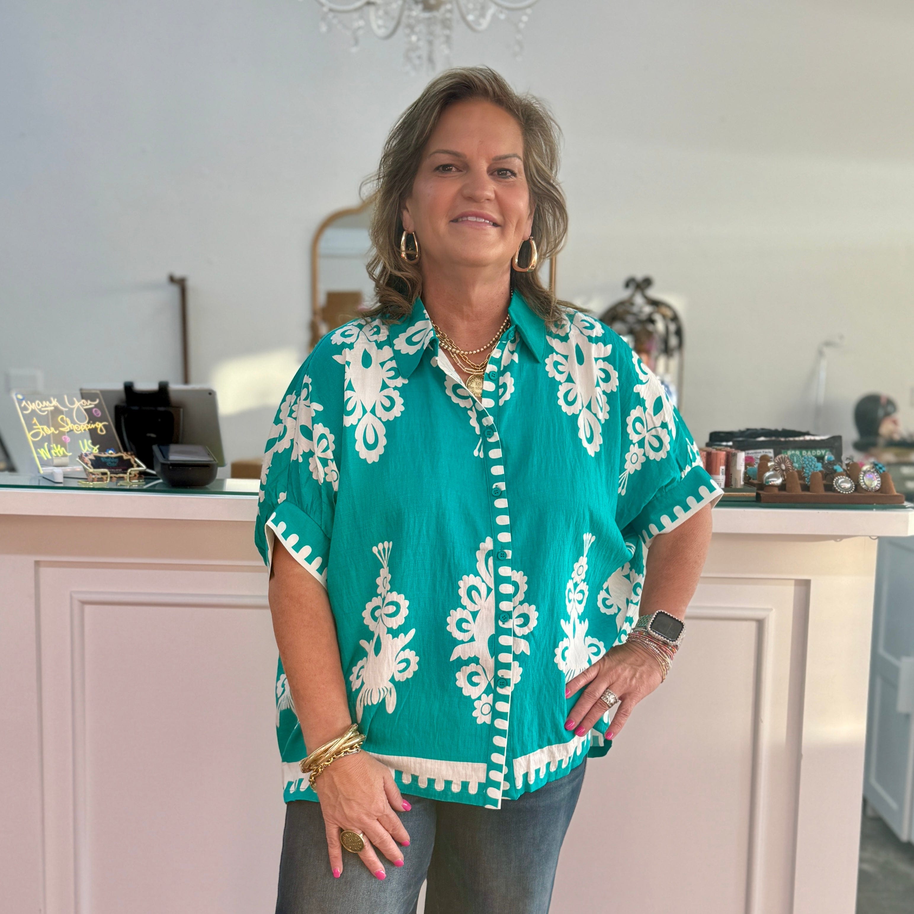 Call It Your Way Top - Teal – Shabby Chic Boutique and Tanning Salon