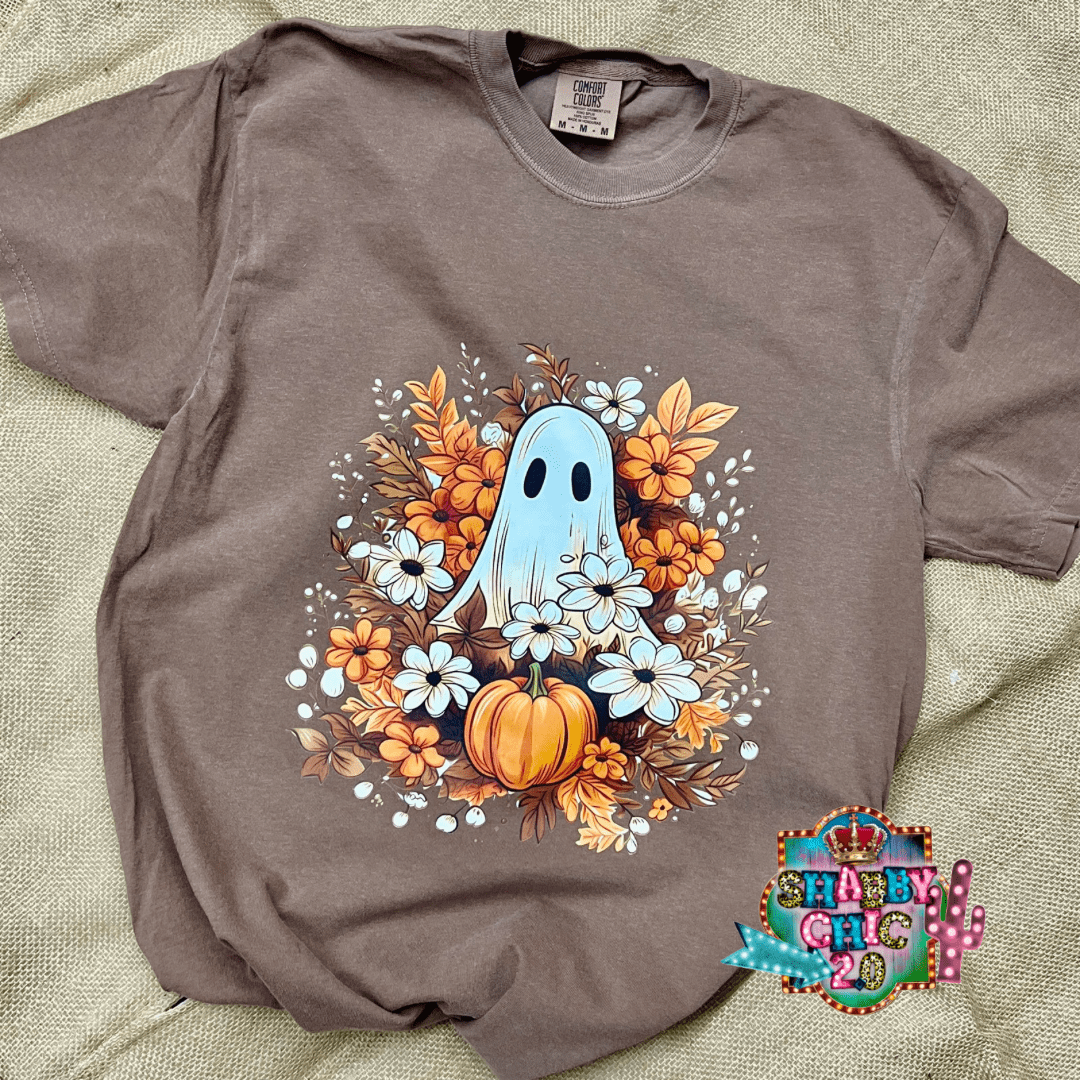 Ghost with Flowers Tee – Shabby Chic Boutique and Tanning Salon
