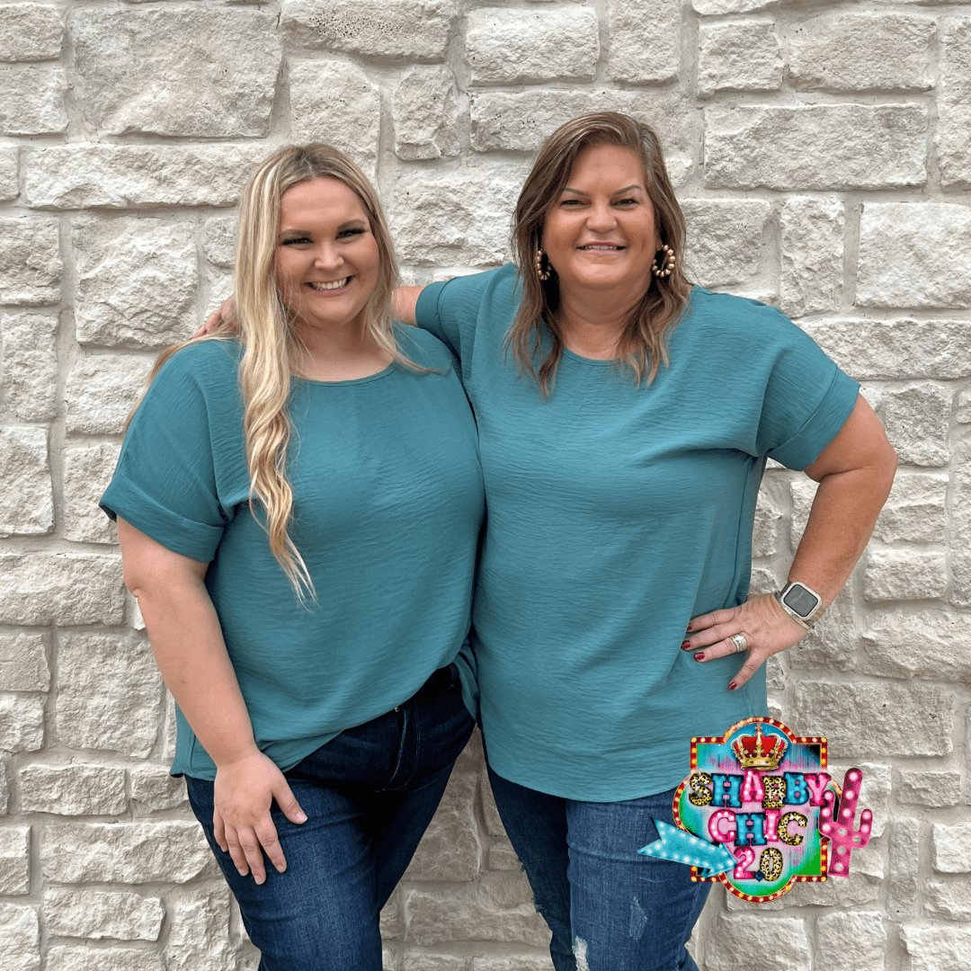 Back to Basics Top - Teal – Shabby Chic Boutique and Tanning Salon