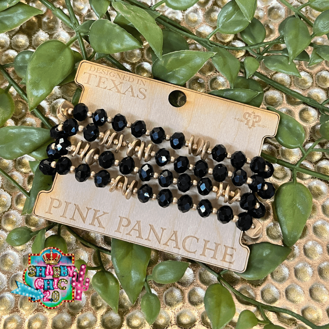 Pink Panache Black and Gold Bracelet Set – Shabby Chic Boutique and Tanning Salon