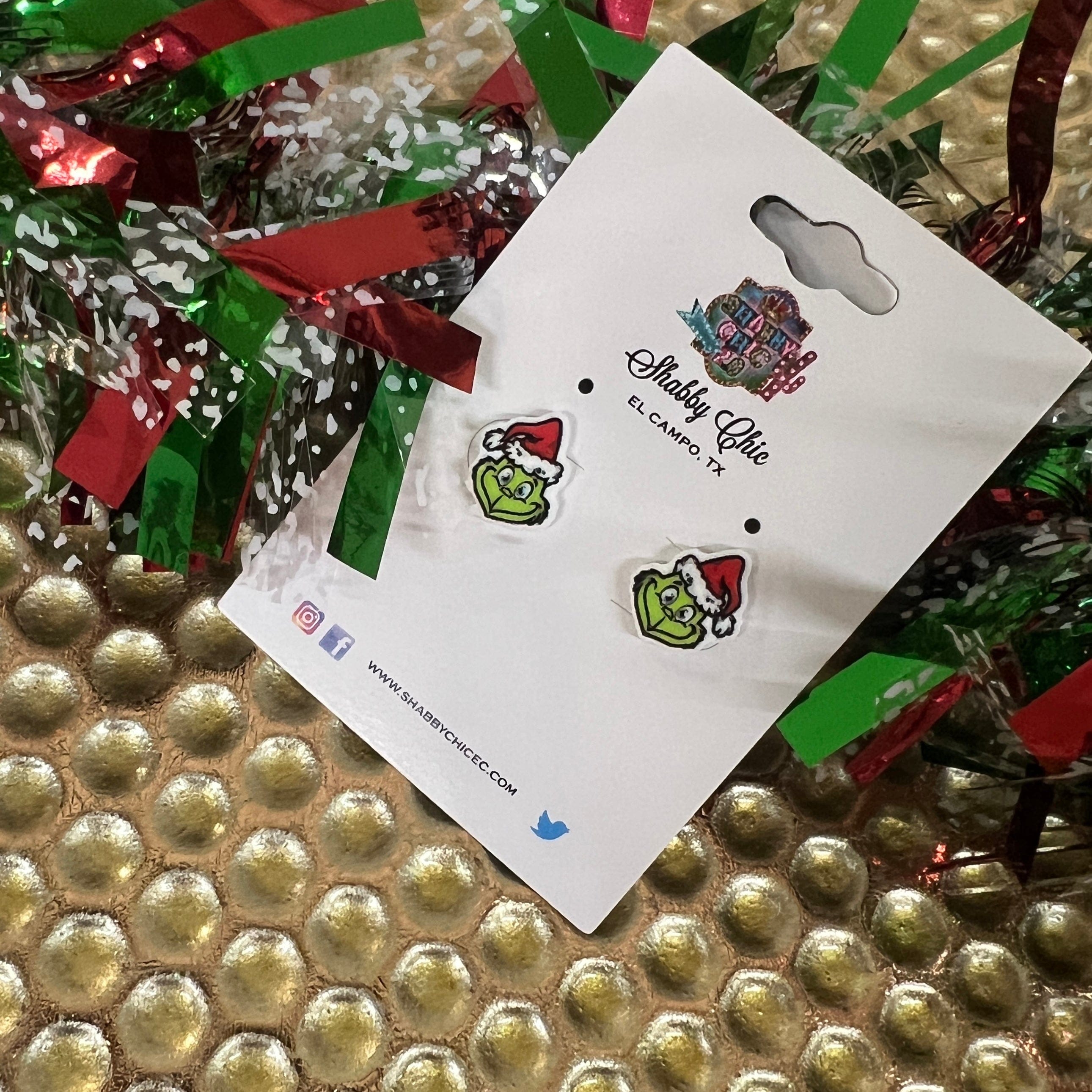 Satisfied Green Man Stud Earrings – Shabby Chic Boutique and Tanning Salon