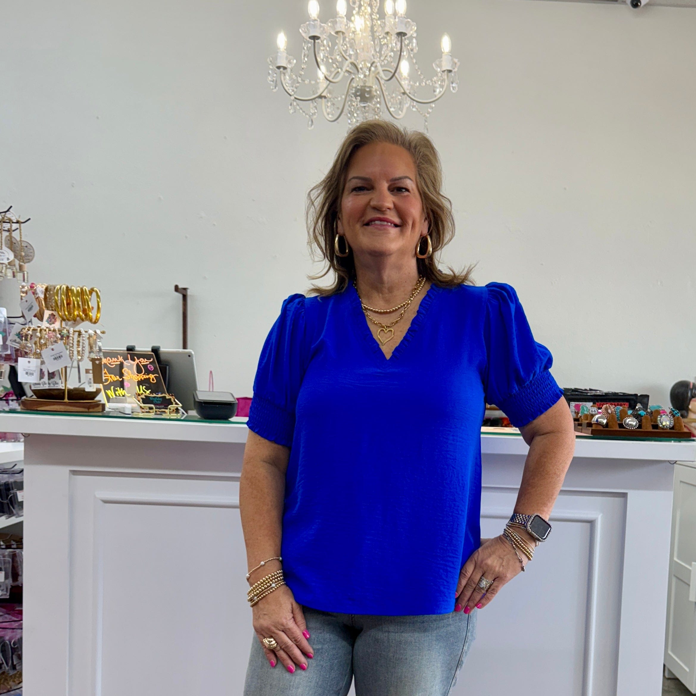 All Roads Lead to Fun Top - Royal – Shabby Chic Boutique and Tanning Salon