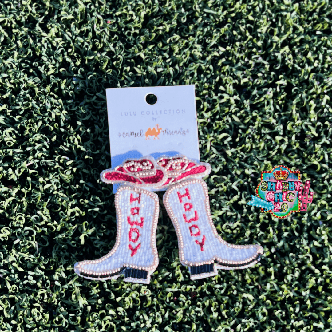 Beaded Howdy Boot Earrings – Shabby Chic Boutique and Tanning Salon