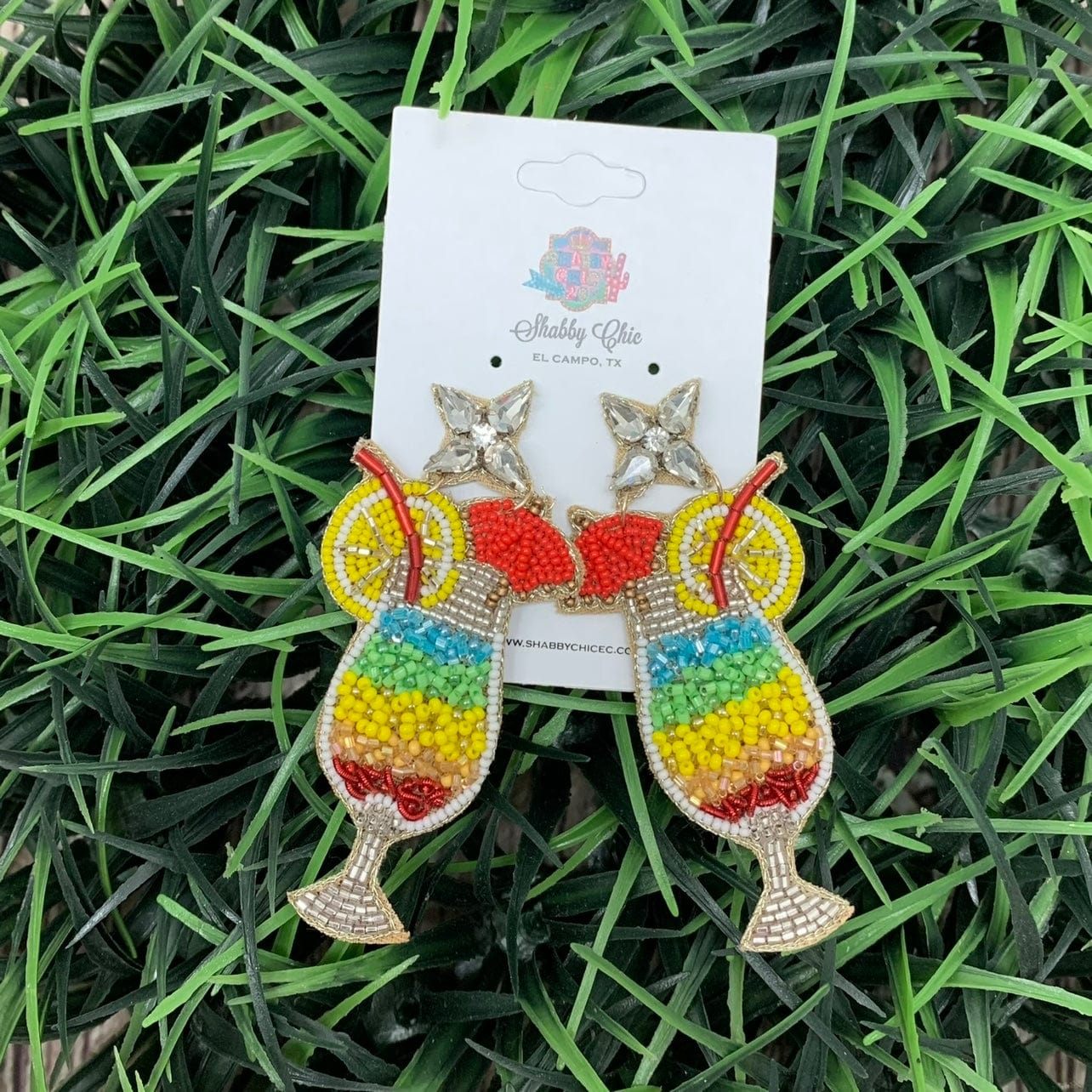 Beaded Lemon Drink Earrings – Shabby Chic Boutique and Tanning Salon