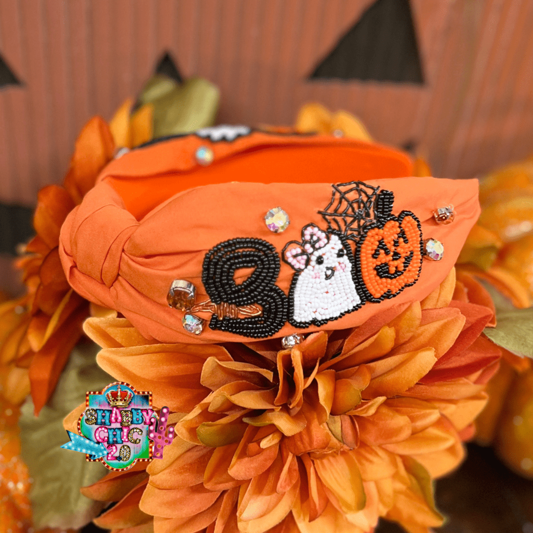 BOO beaded Headband – Shabby Chic Boutique and Tanning Salon