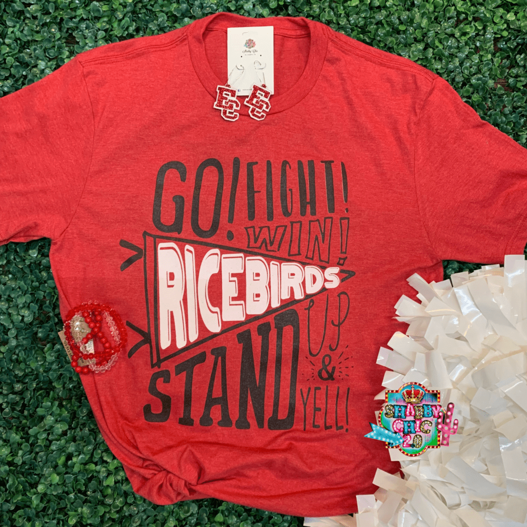 Go Fight Win RICEBIRDS Tee – Shabby Chic Boutique and Tanning Salon
