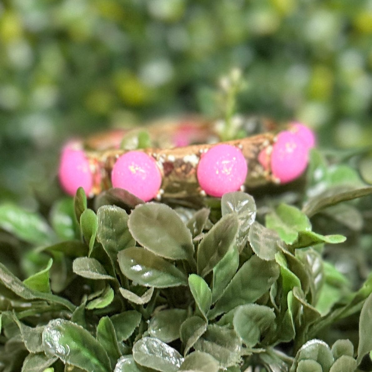 Goldtone Stretch Bracelet with Cotton Candy Pink Beads – Shabby Chic ...