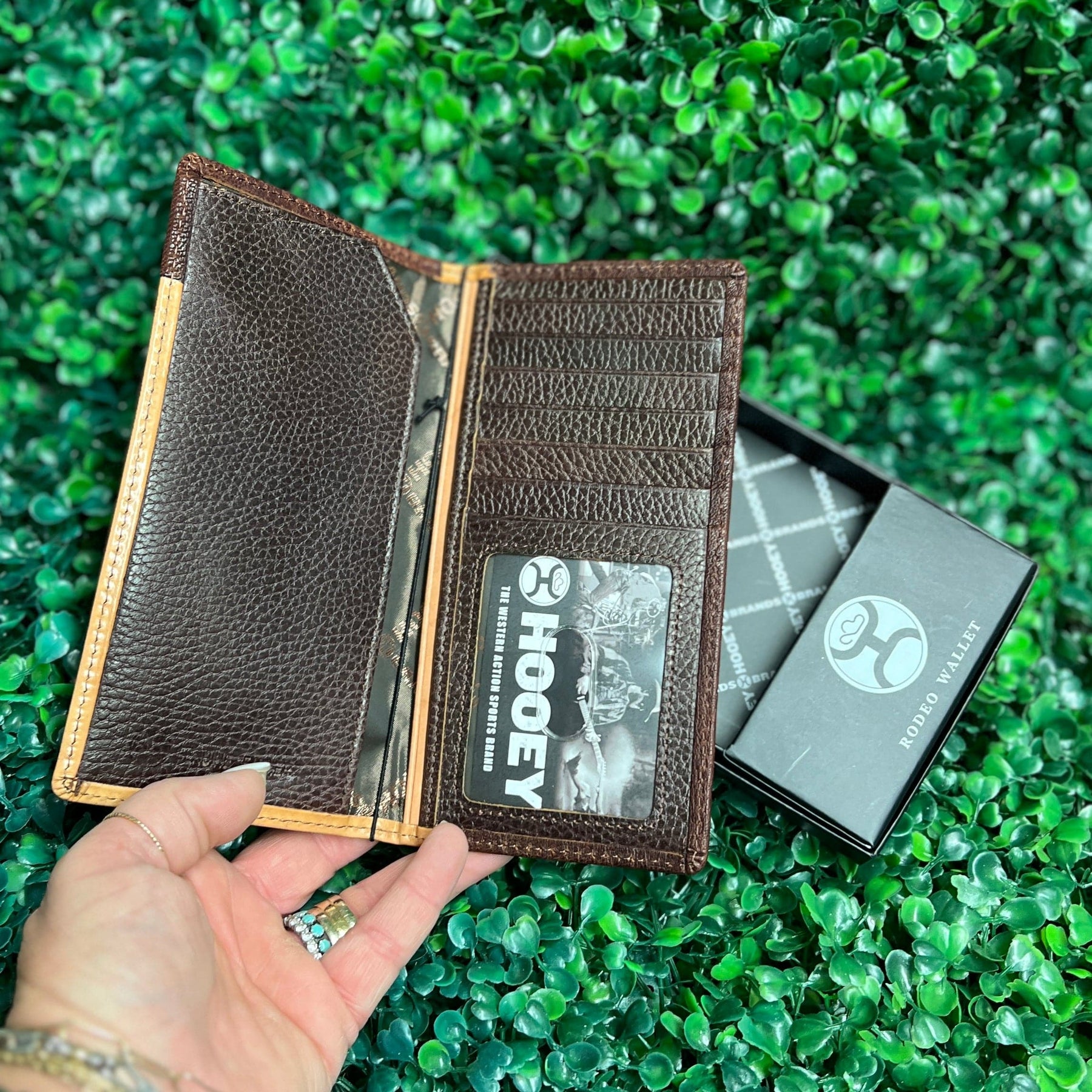 HOOEY "TOP NOTCH" RODEO HOOEY WALLET TAN/BROWN W/ IVORY LEATHER – Shabby Chic Boutique and ...