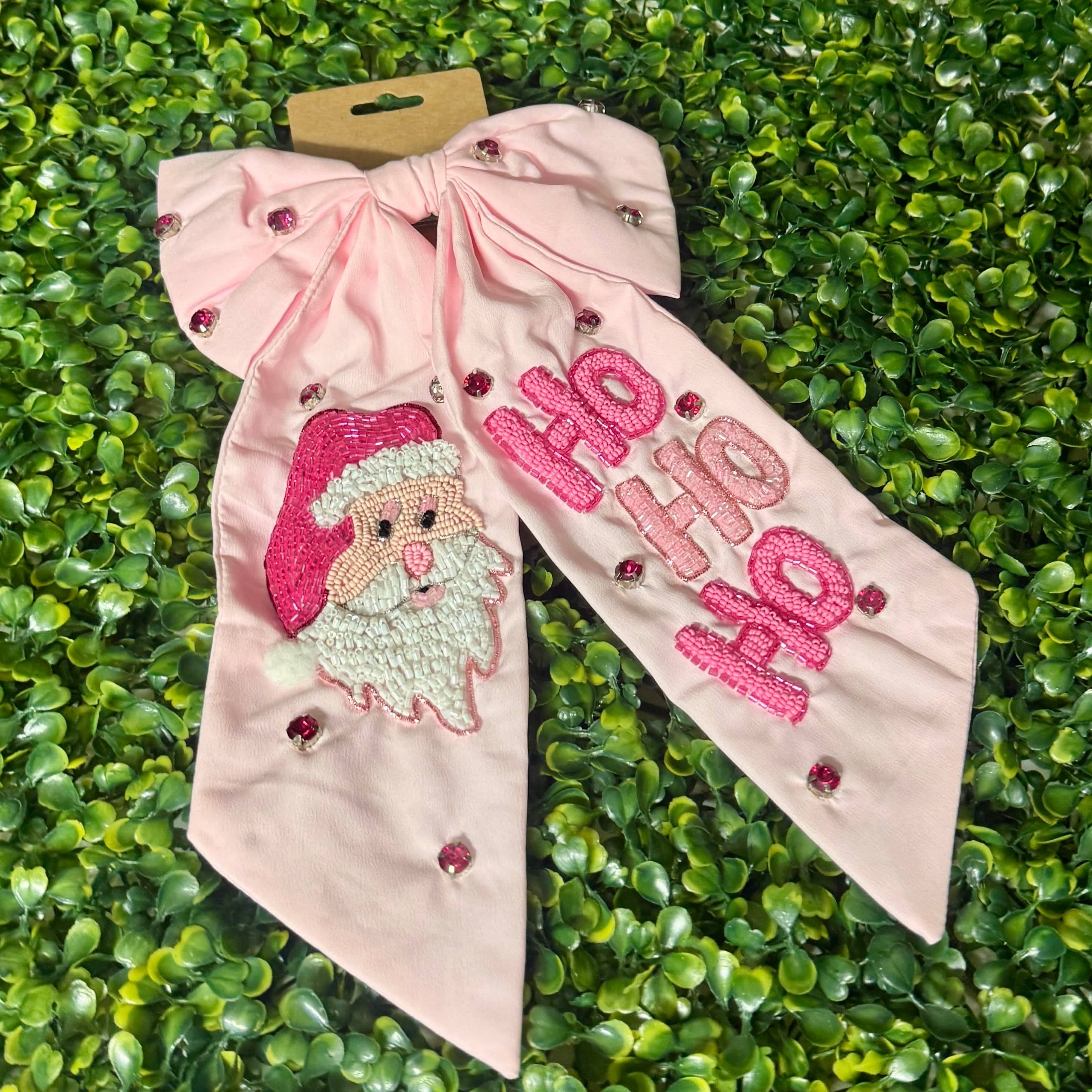 Pink Ho Ho Ho Bow – Shabby Chic Boutique and Tanning Salon