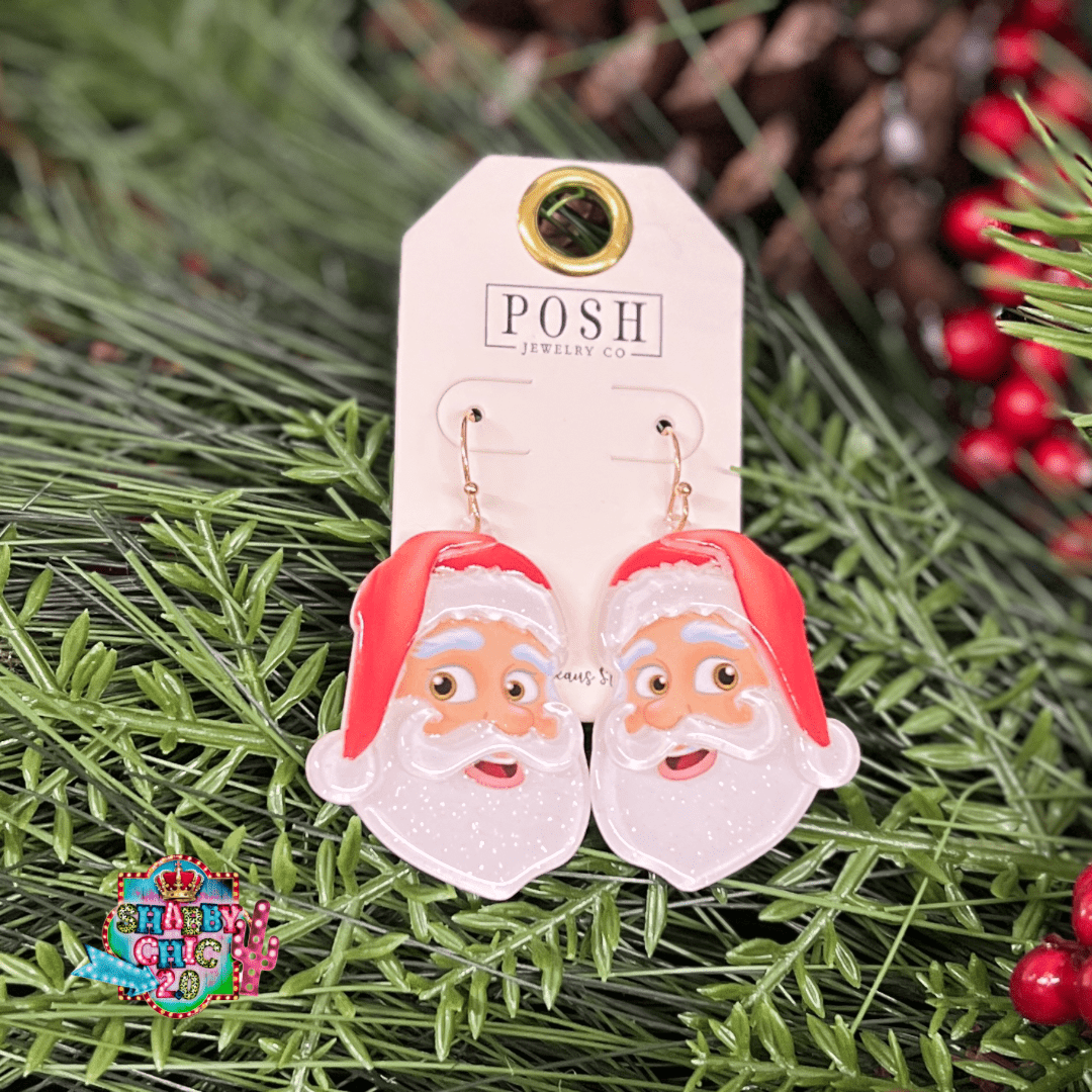 POSH Santa Earrings – Shabby Chic Boutique and Tanning Salon