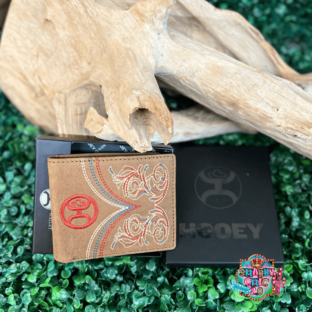 "RANGER" TAN W/EMBROIDERED ACCENTS BIFOLD HOOEY WALLET – Shabby Chic Boutique and Tanning Salon