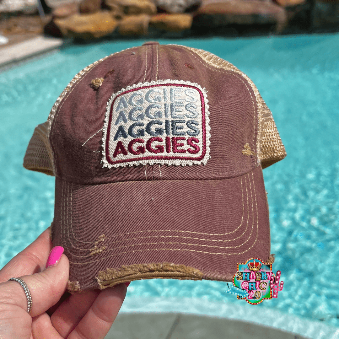 Stacked Aggie Cap - Maroon – Shabby Chic Boutique and Tanning Salon