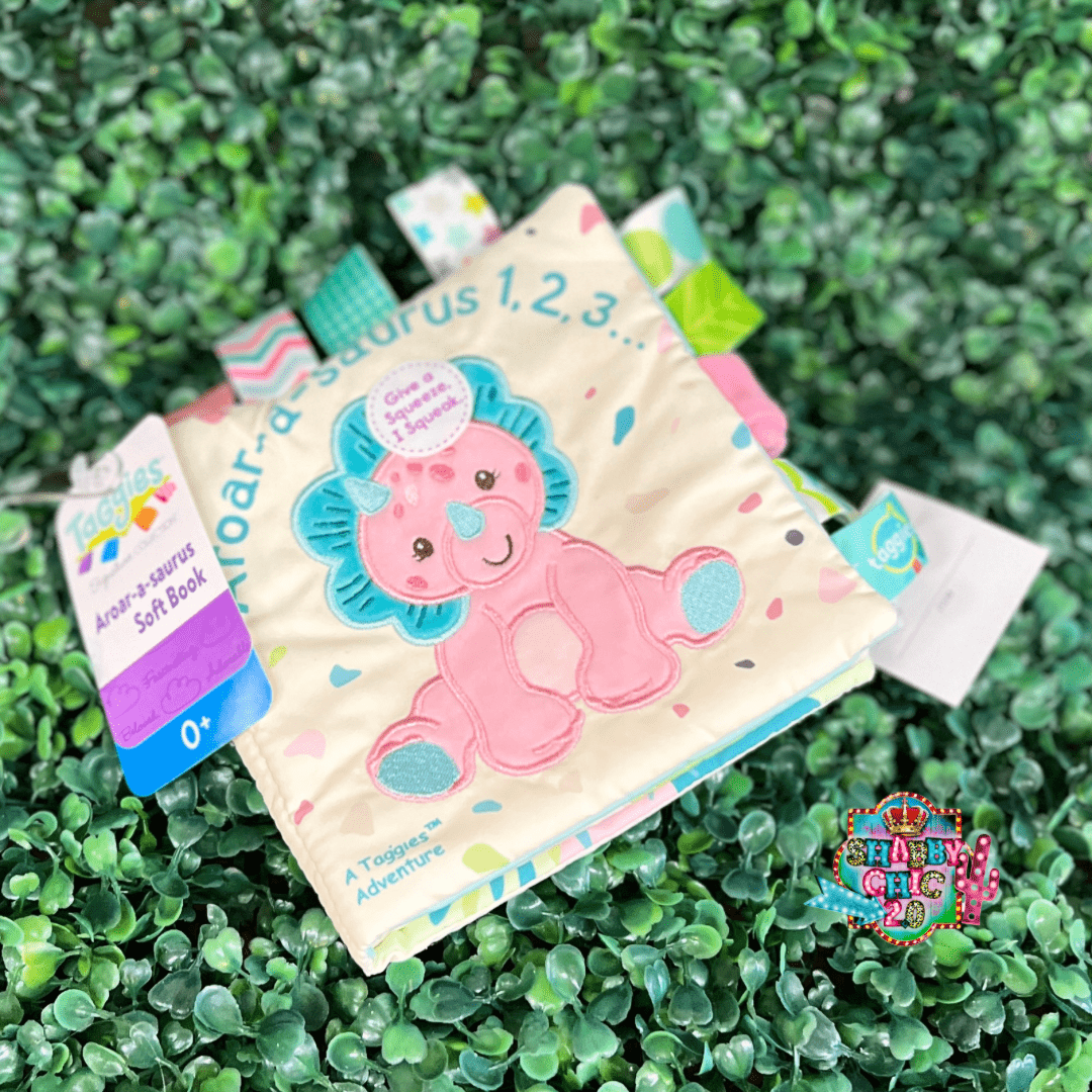 Taggies Aroar-a-saurus Soft Book – Shabby Chic Boutique and Tanning Salon