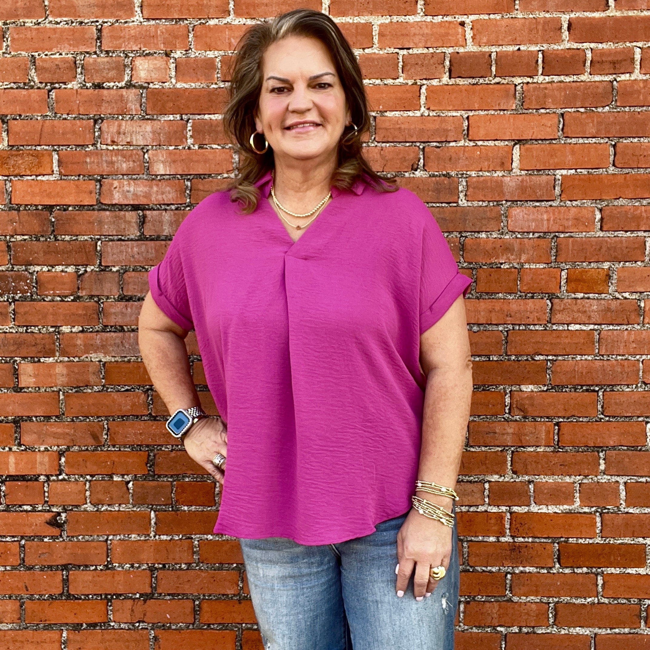 Take It Back Top - Magenta – Shabby Chic Boutique and Tanning Salon