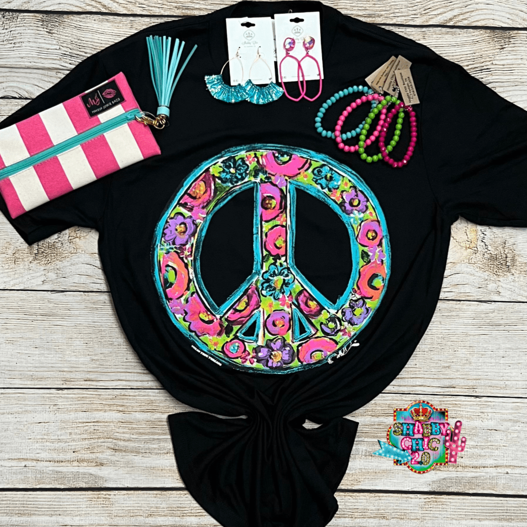 Texas True Threads Floral Peace Tee – Shabby Chic Boutique and Tanning ...