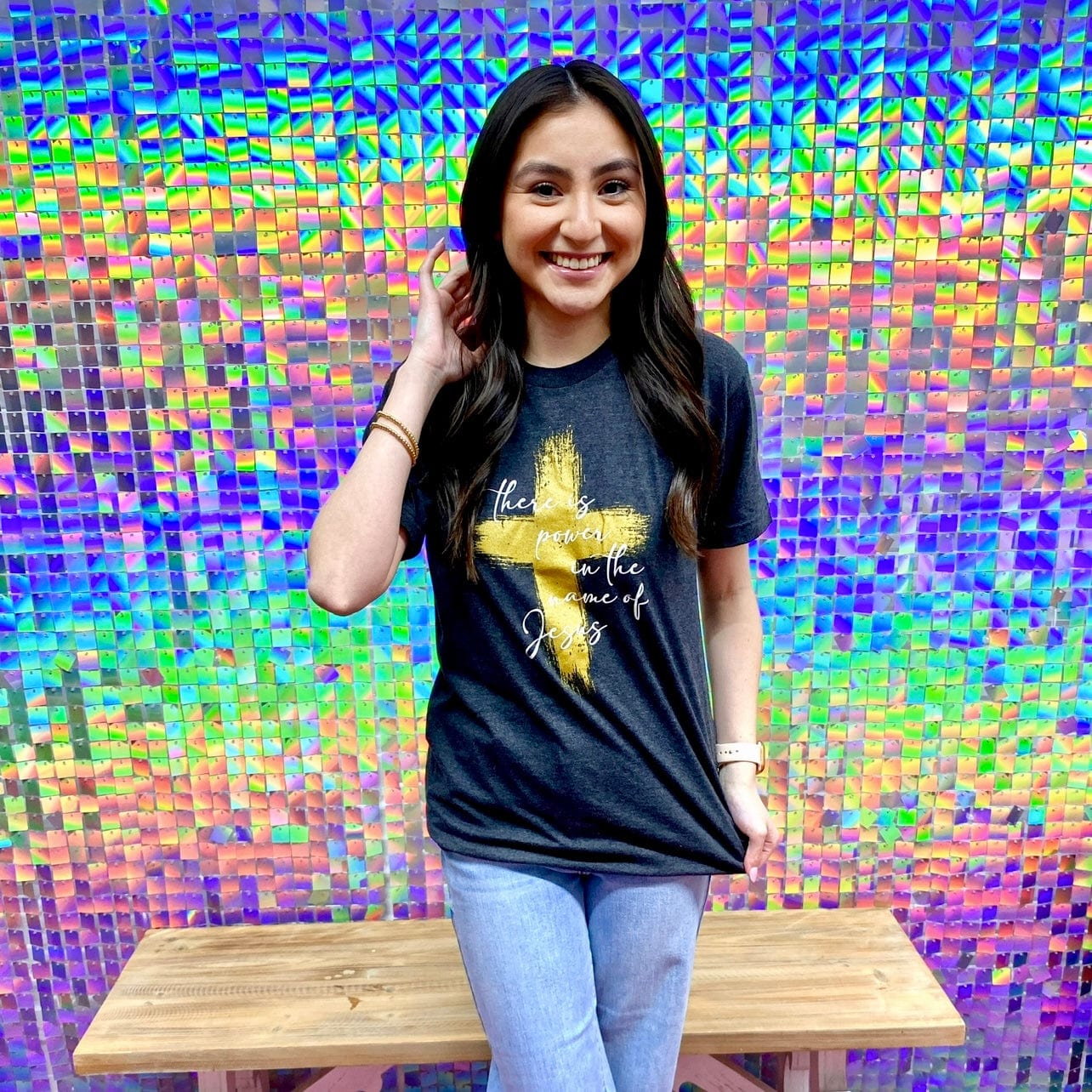 There is Power in The Name of Jesus Tee – Shabby Chic Boutique and Tanning Salon