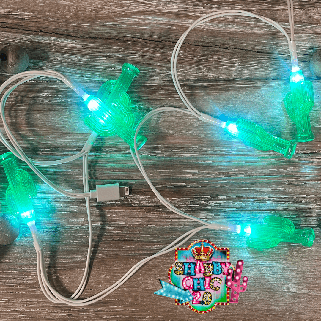 Cactus Light up Charger – Shabby Chic Boutique and Tanning Salon