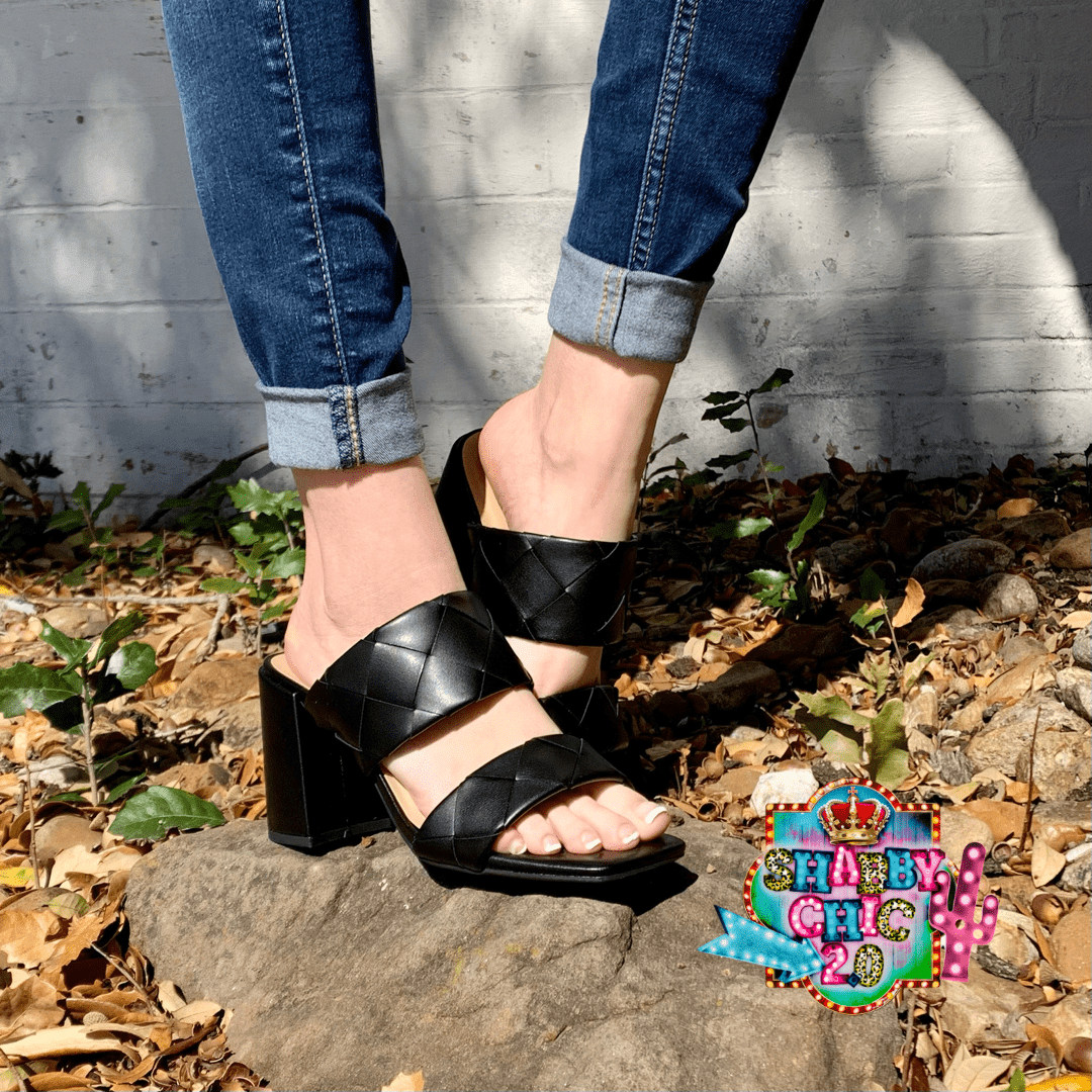 Krista Braided Heels - Black – Shabby Chic Boutique and Tanning Salon