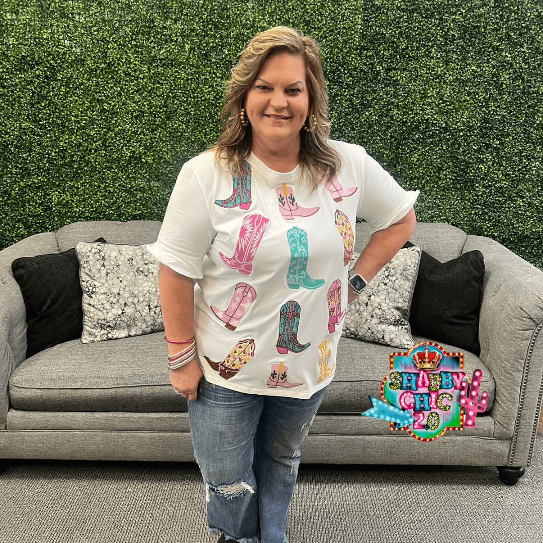 Loretta's Boot Tee – Shabby Chic Boutique and Tanning Salon