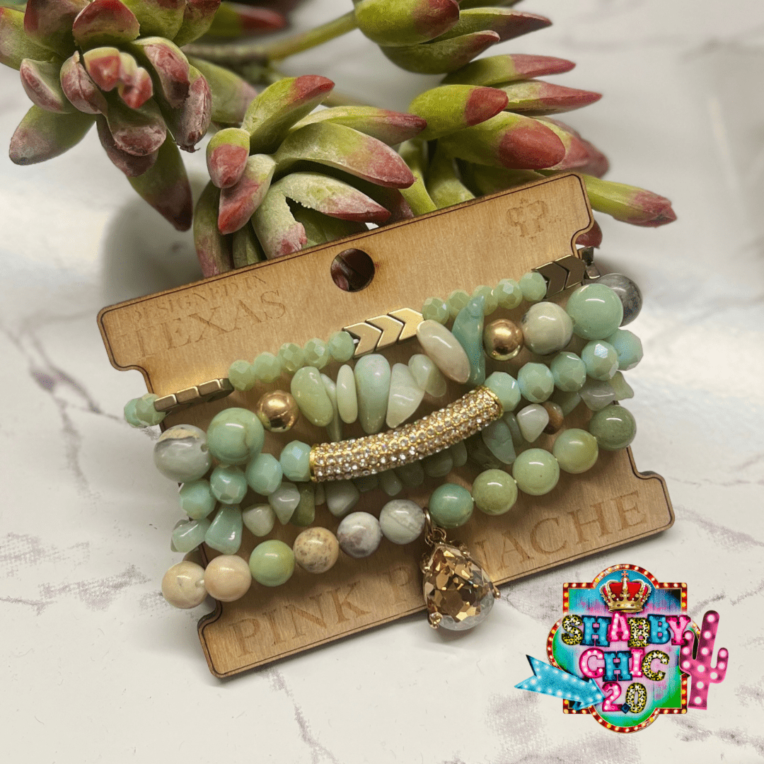 Pink Panache Mint Bracelet Set – Shabby Chic Boutique and Tanning Salon