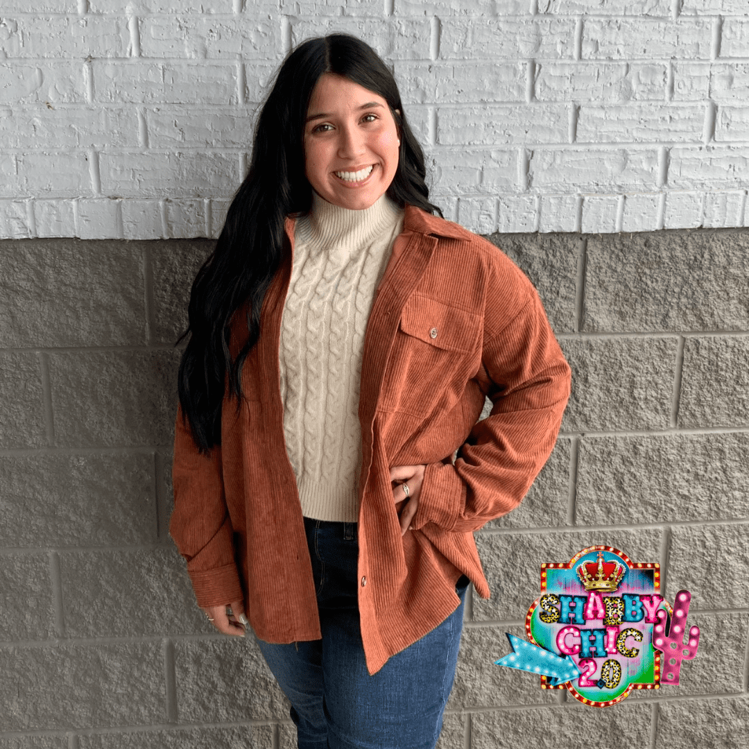 Rust Corduroy Shacket – Shabby Chic Boutique and Tanning Salon