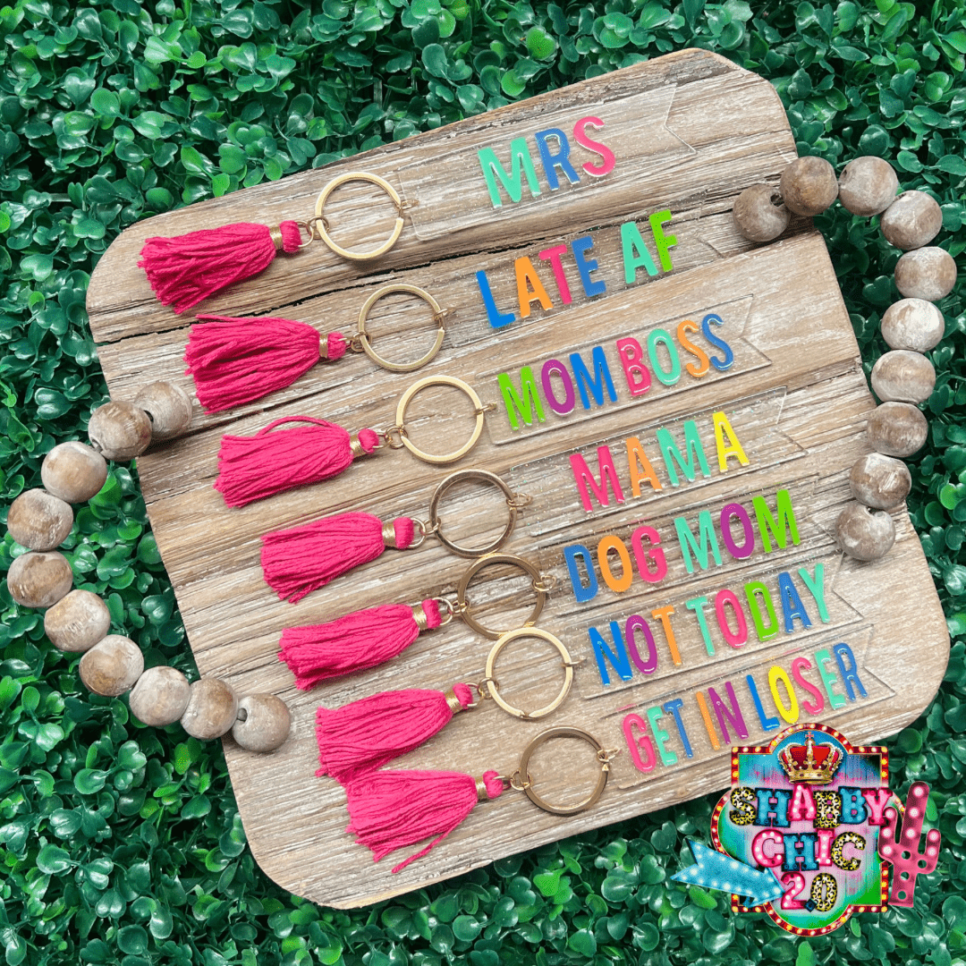 Word Key Rings – Shabby Chic Boutique and Tanning Salon