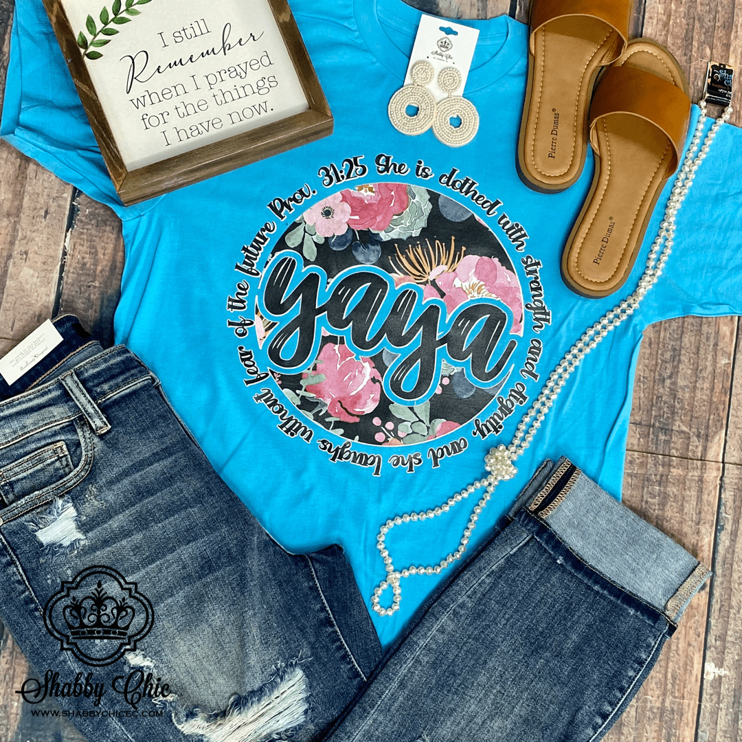 Yaya Prov. 31:25 Tee – Shabby Chic Boutique and Tanning Salon
